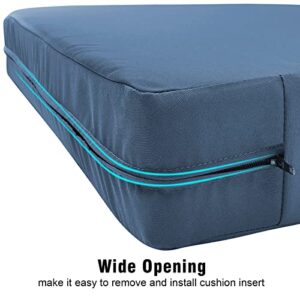 GUEGLSA Outdoor Cushion Covers Replacement 24x22x4,Water Repellent Patio Cushion Slipcovers, High UV Resistant Replacement Cushion Covers, Set of 2, Blue