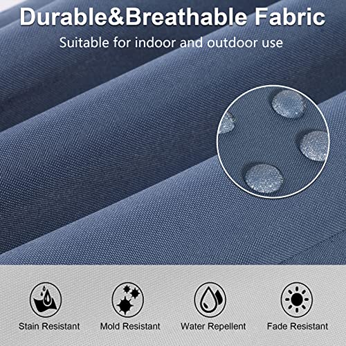 GUEGLSA Outdoor Cushion Covers Replacement 24x22x4,Water Repellent Patio Cushion Slipcovers, High UV Resistant Replacement Cushion Covers, Set of 2, Blue