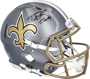 drew brees new orleans saints autographed riddell alternate flash speed authentic helmet - autographed nfl helmets