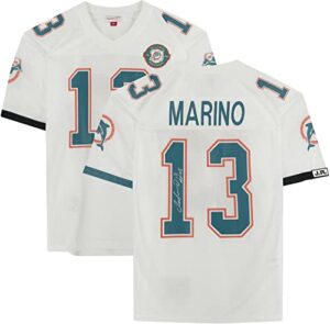 dan marino miami dolphins autographed mitchell & ness white authentic jersey with "hof 05" inscription - autographed nfl jerseys