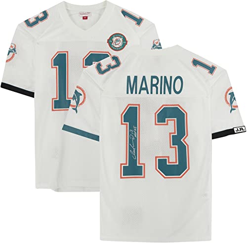 Dan Marino Miami Dolphins Autographed Mitchell & Ness White Authentic Jersey with "HOF 05" Inscription - Autographed NFL Jerseys