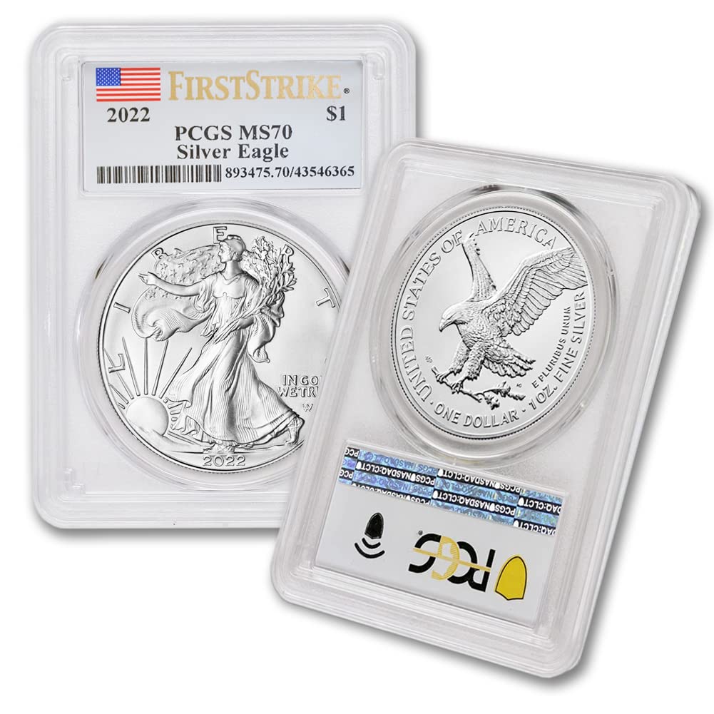 2022 1 oz American Silver Eagle MS-70 (First Strike - Flag Label) $1 MS70 PCGS