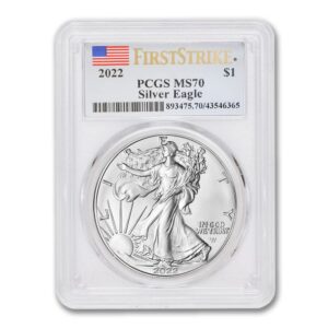 2022 1 oz American Silver Eagle MS-70 (First Strike - Flag Label) $1 MS70 PCGS