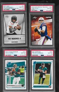 psa 10 pratick"pat" mahomes josh allen jalen hurts trevor lawrence 4 card rookie lot panini donruss & leaf graded psa 10 nfl young superstar quarterbacks