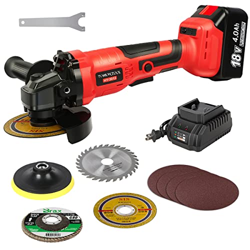 TOMORTOOL 18V 4" Cordless Angle Grinder Kit, Replacement for Makita Cordless Angle Grinder with 4.0Ah Battery & Fast Charger…