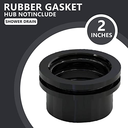 YMSdrain 2 Inch Drain Base Rubber Seal/Rubber Gasket Compatible for No Hub Linear Drains (Black)