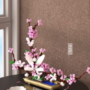 Nifeliz Lilac Bonsai Tree Toy Building Kit and Display Model, Unique Home Flower Bouquet Décor Ideas, A Creative and Relaxing Bonsai Tree Building Project for Adults, Botanical Collection(974 Pieces)