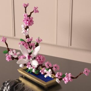 Nifeliz Lilac Bonsai Tree Toy Building Kit and Display Model, Unique Home Flower Bouquet Décor Ideas, A Creative and Relaxing Bonsai Tree Building Project for Adults, Botanical Collection(974 Pieces)