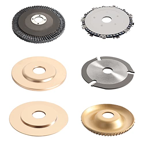 9Pcs Angle Grinder Carving Disc Kit Including 3 Wood Shaping Grinding Disc, Speedcutter, Wood Carving Chain Disc and 4 Sanding Wheels for 4" or 4 1/2" Angle Grinder for Woodworking Cutting and Shaping