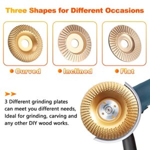 9Pcs Angle Grinder Carving Disc Kit Including 3 Wood Shaping Grinding Disc, Speedcutter, Wood Carving Chain Disc and 4 Sanding Wheels for 4" or 4 1/2" Angle Grinder for Woodworking Cutting and Shaping