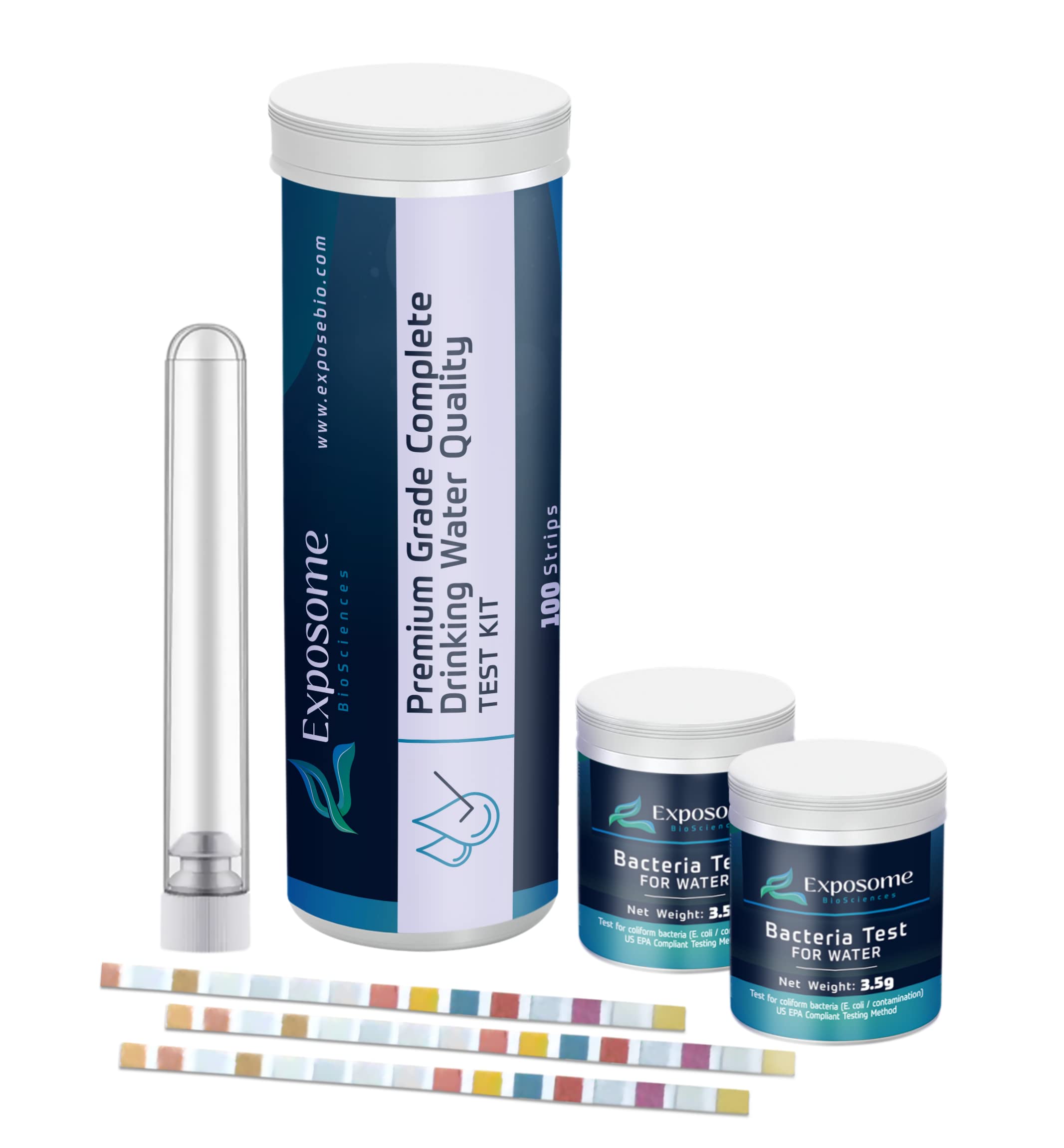 Lab Grade 17 in 1 Drinking Water Test Kit. Detect Multiple Water Chemical Contaminants and Coliform Bacteria in Water. 100 Test Strips + 2 Bacteria Tests. FSA - HSA Reimbursement Eligible