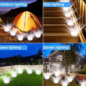 MIQIA Solar Ground Lights Outdoor, 12 Pack 12 LED Solar Garden Lights Waterproof, Super Bright in-Ground Lights, Solar Disk Lights for Yard, Walkway, Pathway, Patio, Lawm, Outdoor Decorations (White)