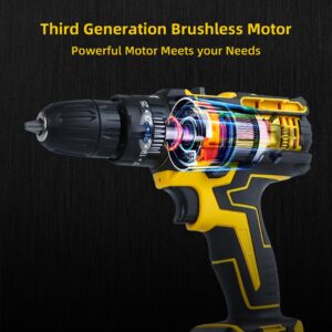 Cordless Drill Driver with 2 Battery, Huhomco 21V Power Drill 85Nm 25+3 Clutch, 3/8" (10mm) Keyless Chuck, & Built-in LED Electric Screw Driver