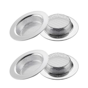 4pcs kitchen sink strainer, windaly stainless steel sink drain strainer with large wide rim 4.5" diameter, sink filter for most standard 3-1/2 inch kitchen drain