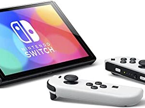 PURTCH Newest 2022 Model Switch OLED Display with White Controllers and Dock - 7" 1280 x 720 OLED Touchscreen Display, 64GB Internal Storage, 802.11AC WiFi, Bluetooth 4.1, Ethernet, Type-C