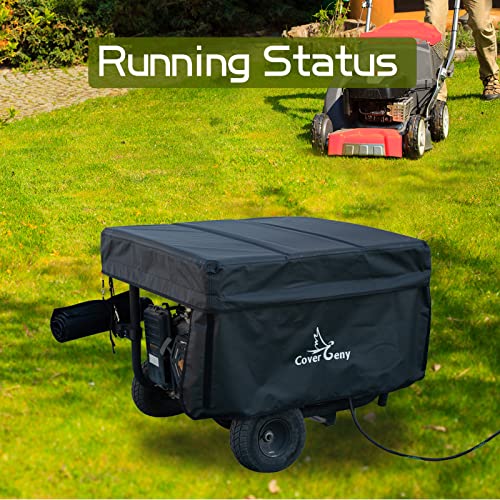 Cover Geny Generator Running Cover, Heavy Duty Generator Tent Covers While Running, Outdoor Waterproof Rain Enclosure, for Open Frame Portable Generators 4500 Watt - 12000 Watt Black