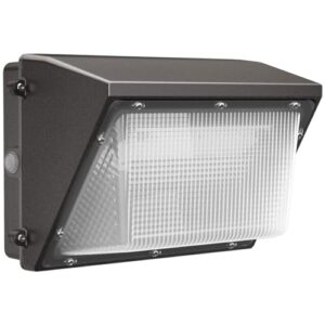 cinoton 90w ul listed 12000lm outdoor led wall pack light with dusk-to-dawn photocell sensor, ip65 waterproof 5000k daylight wall mount lights, support 110-277v ac power replace [400w hid/hps]