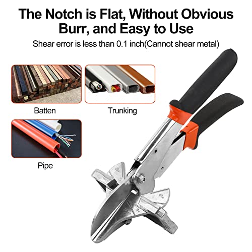 jutaeer Pvc scissors Multifunctional angle shear upgrade Miter Shears,0-135 Degree Adjustable Angle Trim Shear,Multifunctional Trunking Shears for Cutting Soft Wood, Plastic, PVC and more