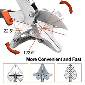 jutaeer Pvc scissors Multifunctional angle shear upgrade Miter Shears,0-135 Degree Adjustable Angle Trim Shear,Multifunctional Trunking Shears for Cutting Soft Wood, Plastic, PVC and more