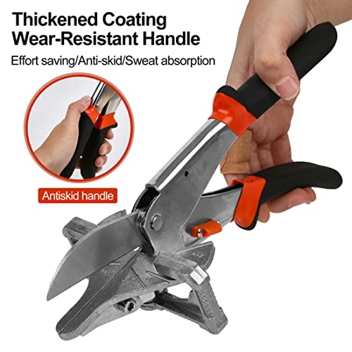 jutaeer Pvc scissors Multifunctional angle shear upgrade Miter Shears,0-135 Degree Adjustable Angle Trim Shear,Multifunctional Trunking Shears for Cutting Soft Wood, Plastic, PVC and more