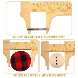 2 Pcs Brass Vernier Caliper Pocket Caliper Handy Caliper Measuring Mini Tool Double Scale Sliding Gauge Metal Pocket Ruler for Bead Wire Jewels Rings Measurement(Simple Style) (2)