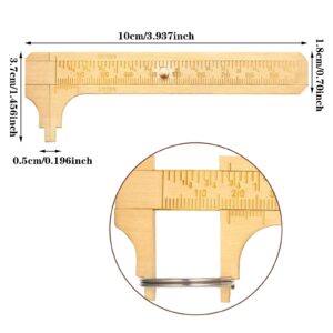 2 Pcs Brass Vernier Caliper Pocket Caliper Handy Caliper Measuring Mini Tool Double Scale Sliding Gauge Metal Pocket Ruler for Bead Wire Jewels Rings Measurement(Simple Style) (2)