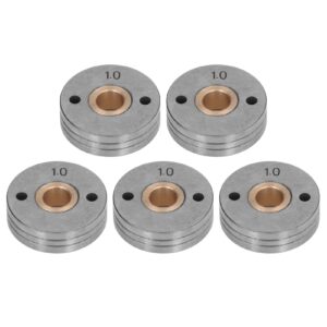 5pcs wire feed drive roller 0.8‑1.0mm groove wire feeder wheel bearing steel welders equipment parts double drive welding wire guide rollers for wire feeder