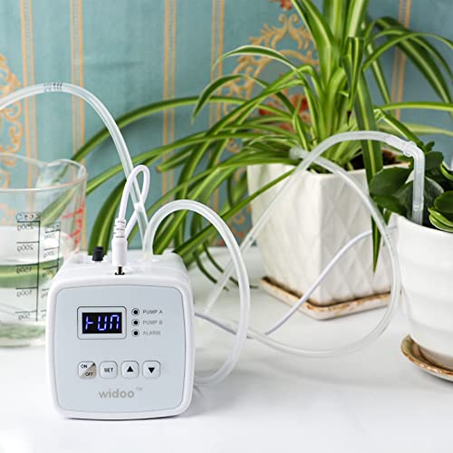 Automatic Watering System 15 Potted Plants, Dual-Pump Irrigation Kit, 49ft Tube Plant Self Watering System with LCD Screen & 5V USB Power Operation for Indoor Potted Plants, Vacation Plant Watering