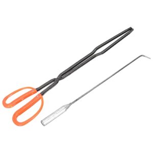 cabilock briquettes hook 1 set briquette tongs iron log pigtail charcoal tong