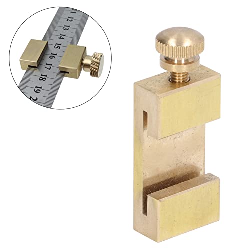 Fdit Ruler Stops Fences, Brass Scribe Steel Ruler Positioning Limit Block Angle Line Scriber Locator Woodworking Equipment