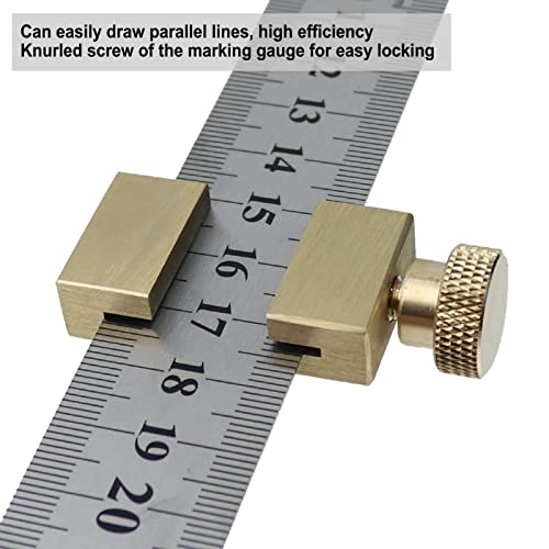 Fdit Ruler Stops Fences, Brass Scribe Steel Ruler Positioning Limit Block Angle Line Scriber Locator Woodworking Equipment