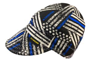 u.s. welder reversible welding cap flag print (7 7/8, black/blue)