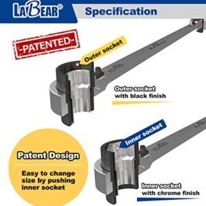 LABEAR - SAE 8 in 1 Speed wrench, 8 in 1 Double End Reversible Combination Wrench, Ratcheting Wrench, 5/16",3/8",7/16",1/2",9/16",5/8",11/16",3/4"