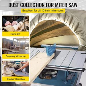 VEVOR Miter Saw Hood, 5000-L Lighted Dust Solution For Miter Saws, Chop Shop Dust Collection w/Light 110V, Dust Collector Compatible with all Miter Saws, Accessory Holes, Carrying Bag