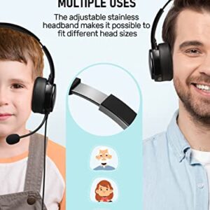 XAPROO USB Headset with Microphone for PC, 3.5mm Headset with Microphone for Laptop, Quality Computer Headset with Mute/Sidetone, USB Headphones with Microphone Noise Canceling for Zoom MS Teams