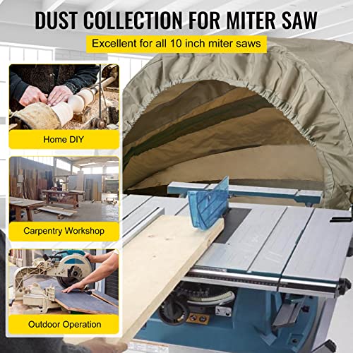 VEVOR Miter Saw Hood, 5000-L Dust Solution For Miter Saws, Chop Shop Dust Collection, Dust Collector Compatible with all Miter Saws, Accessory Holes, Carrying Bag,Silver Gray