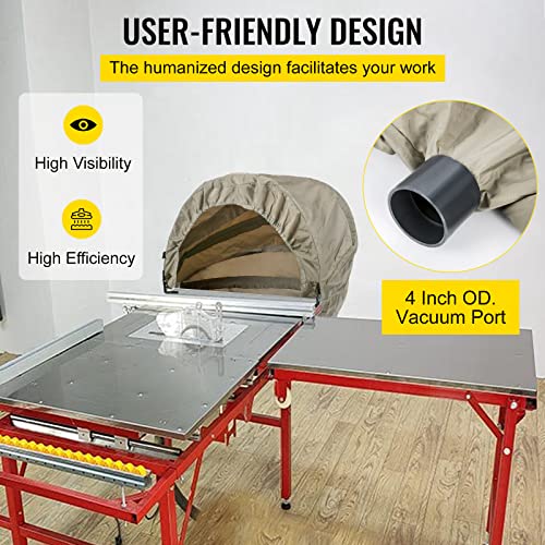 VEVOR Miter Saw Hood, 5000-L Dust Solution For Miter Saws, Chop Shop Dust Collection, Dust Collector Compatible with all Miter Saws, Accessory Holes, Carrying Bag,Silver Gray