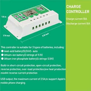 30W 12V Solar Panel Kits- 12 Volt 30 Watt Mono Crystalline Solar Panel + Intelligent 10A Charge Controller- Perfect Solar Battery Charger & Maintainer for Car, RV, Boat, Trailer, Gate Opener, Off Grid