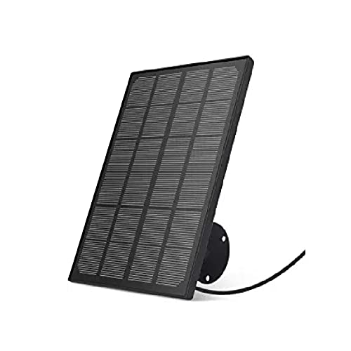 LuckSun Solar Panel for Outdoor Security Camera, Waterproof Solar Panel with 10ft Micro-USB Cable, 5V1A Continuously Power for Rechargeable Battery Camera, Adjustable Wall Mount (No Camera)