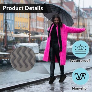 3 Pairs Silicone Shoes Covers Rain Boots Reusable Waterproof Shoe Covers Non Slip Overshoes Unisex Shoe Protectors for Women Men, Black White Gray (Large)