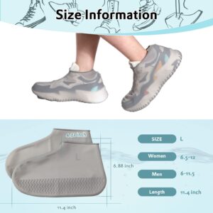 3 Pairs Silicone Shoes Covers Rain Boots Reusable Waterproof Shoe Covers Non Slip Overshoes Unisex Shoe Protectors for Women Men, Black White Gray (Large)