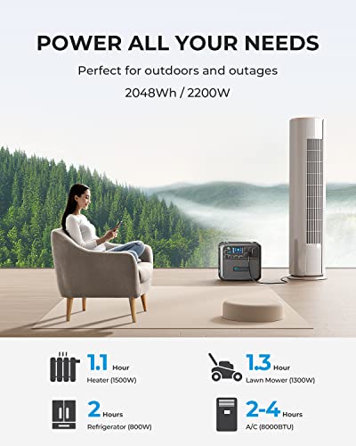 BLUETTI Portable Power Station AC200MAX and 2 B230 External Battery Modules, Expand to 6144Wh LiFePO4 Battery Backup w/ 4 2200W AC Outlets, Solar Generator for Home Backup, Blackout, RV Trip