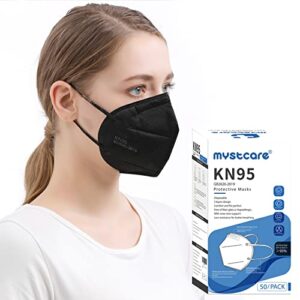 mystcare KN95 Face Mask 50 Pack (Black)