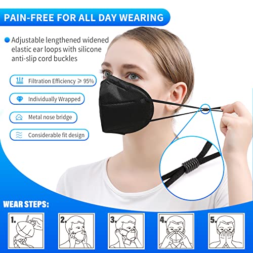 mystcare KN95 Face Mask 50 Pack (Black)