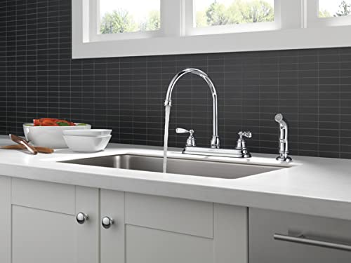 Peerless Two Handle Deck Mount Kitchen Faucet in Chrome| 360 Degree spout Swivel| Ceramic disc