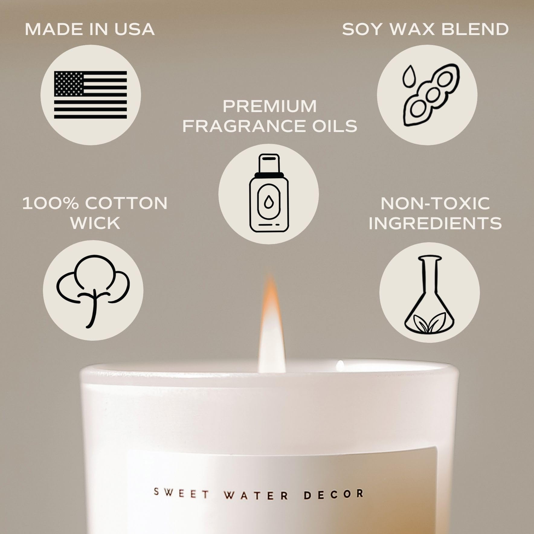 Sweet Water Decor Candles | Spa Scented Soy Wax Candle for Home | 11oz Jar Candle with Wood Lid, 50+ Hour Burn Time, Made in the USA (Spa Day, White - 11 oz)