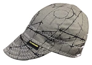 u.s. welder by comeaux supply welding cap grey barbed wire (7 1/8)