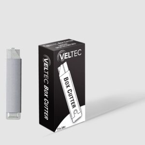 Veltec Standard Box Cutter Retractable Blade Original Utility Knife, for Boxes, Papers, Cardboards, Packages, Tape, Metal Body (Pack of 12)