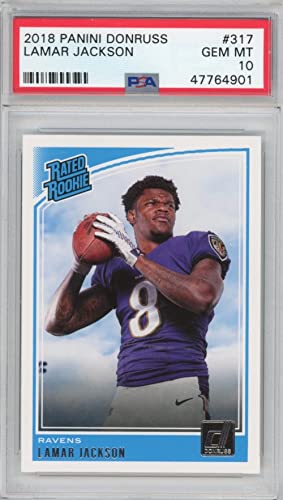 Graded 2018 Panini Donruss Lamar Jackson #317 Rookie RC Football Card PSA 10 Gem Mint