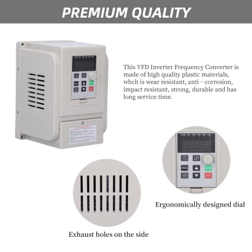 Liccx Variable Frequency Drive, 110VAC 50/60Hz 1500W VFD Inverter Converter, VFD Inverter Frequency Converter (Single-Phase Input, 3 Phase Output)